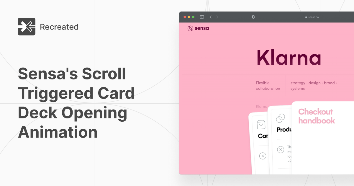 Sensa's Scroll Triggered Card Deck Opening Animation / Recreated